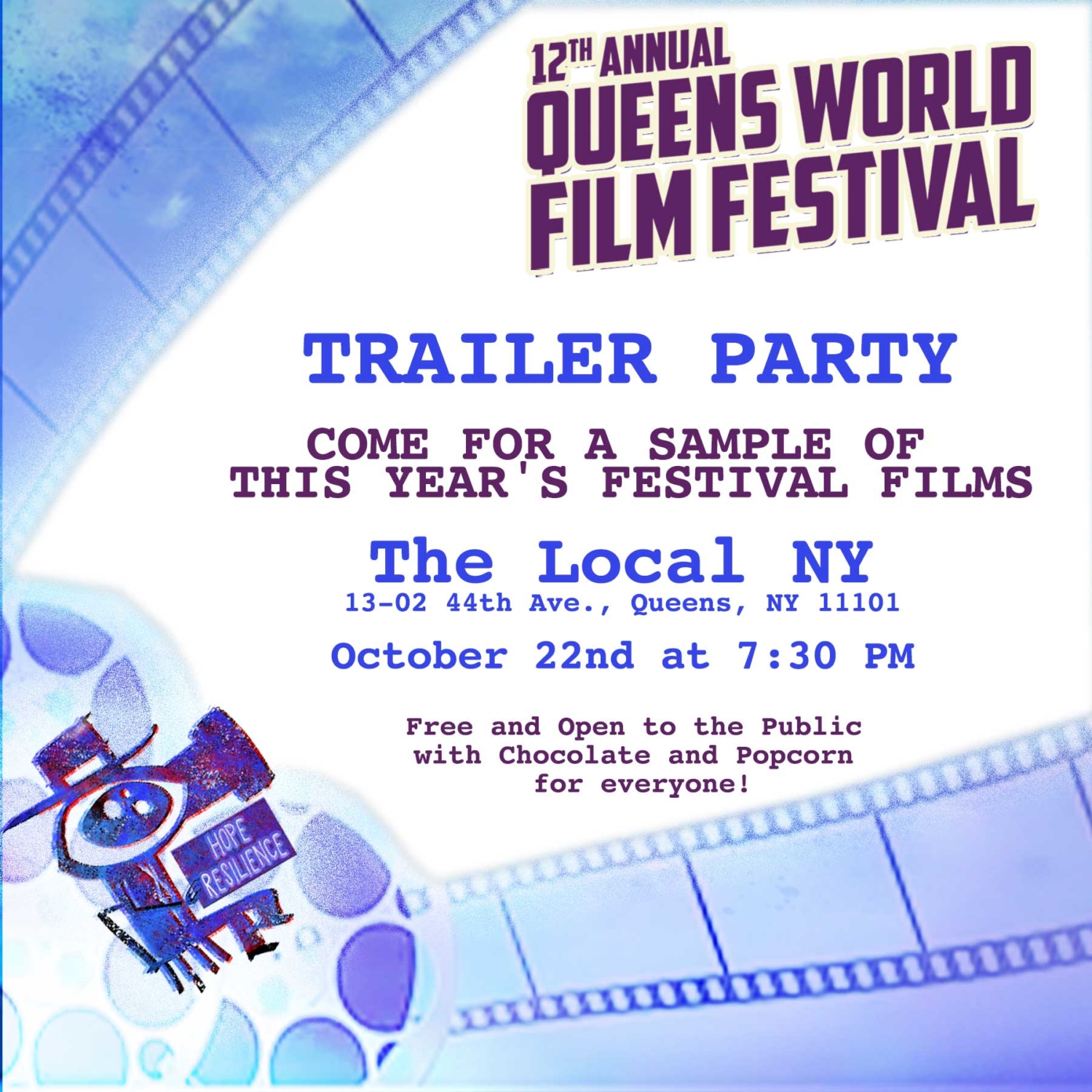 Trailer Party – October 22nd @ 7:30 PM – Queens World Film Festival